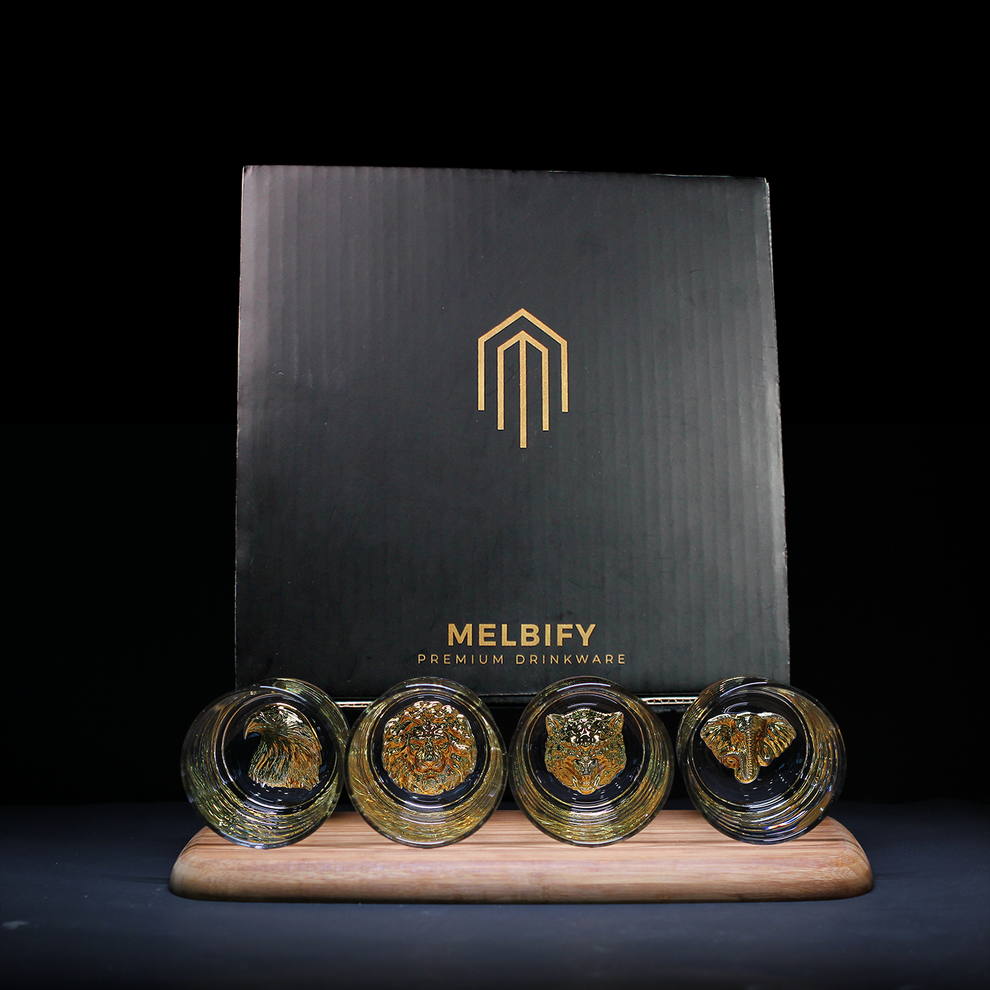 Gold Animal Glass Combo Gift Box - 4 Pcs – melbify
